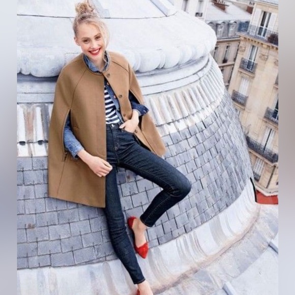 J. Crew | Jackets & Coats | J Crew Wool Cape Camel | Poshmark